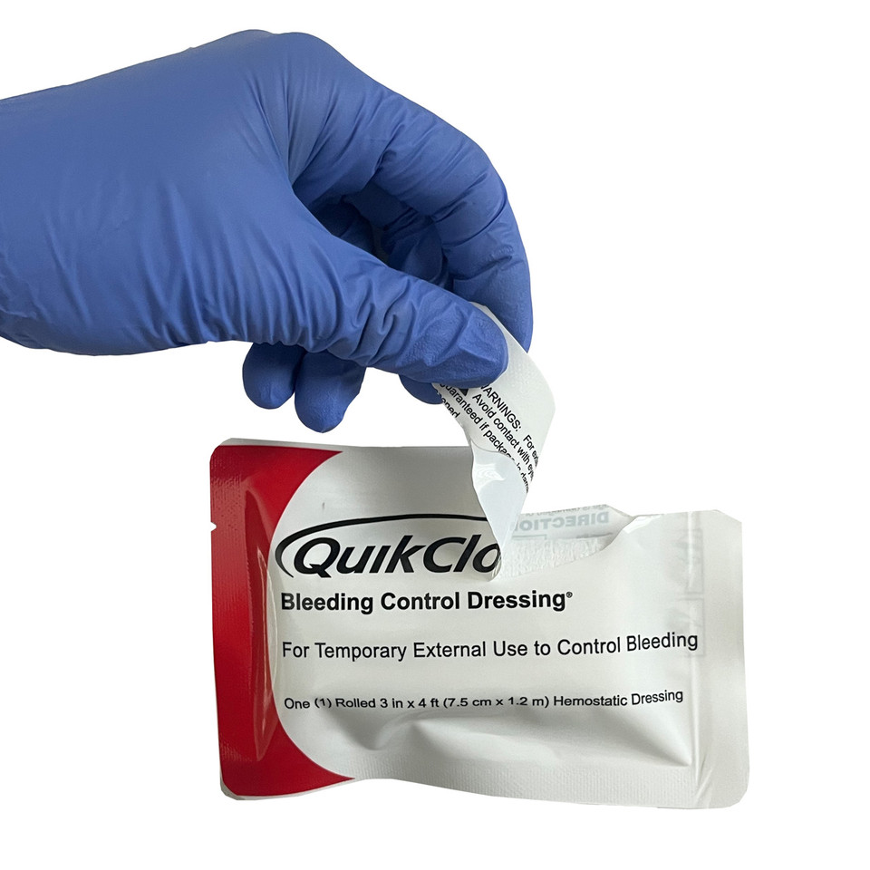 QuikClot® Dressing, 3" x 4 ft