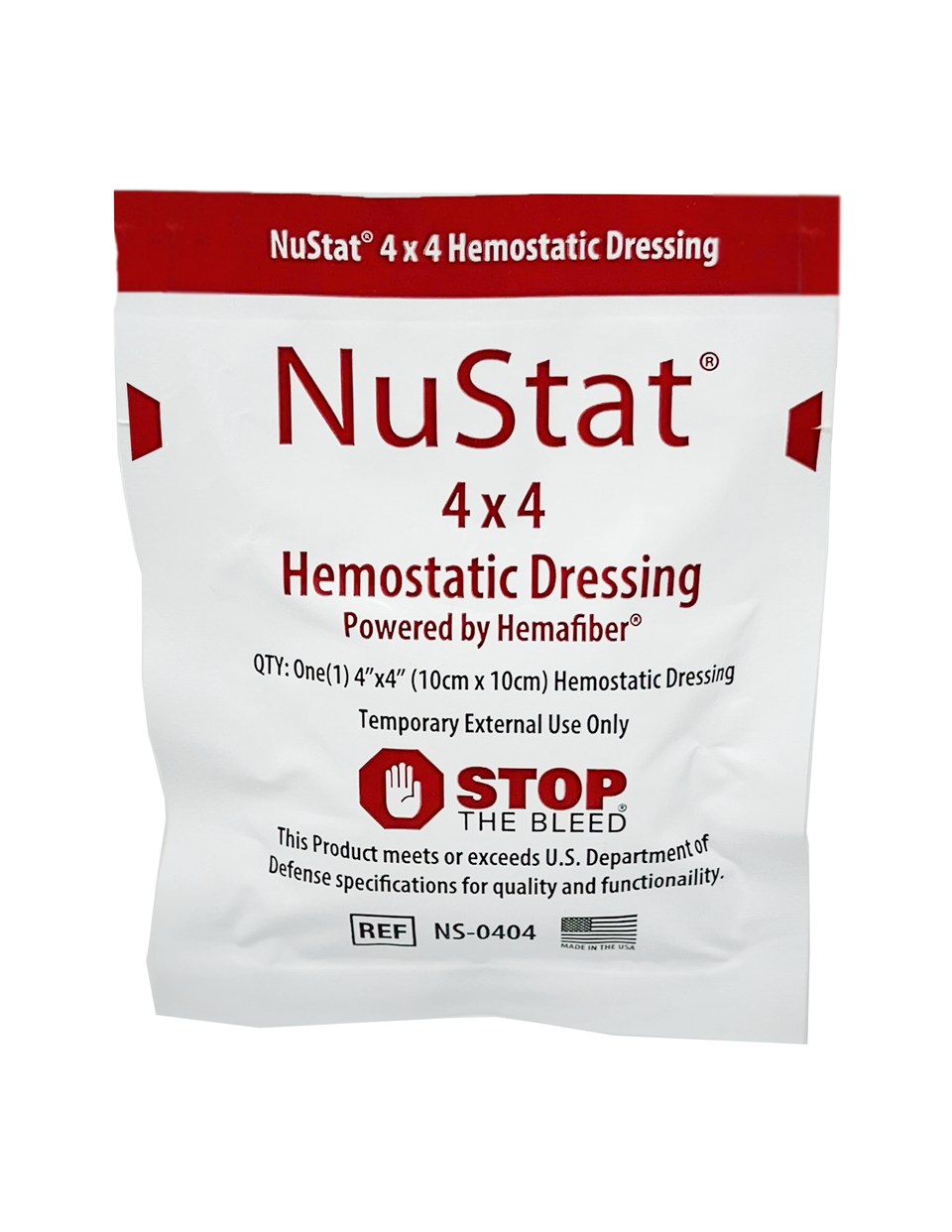 NuStat 4x4 Hemostatic Dressing, Single
