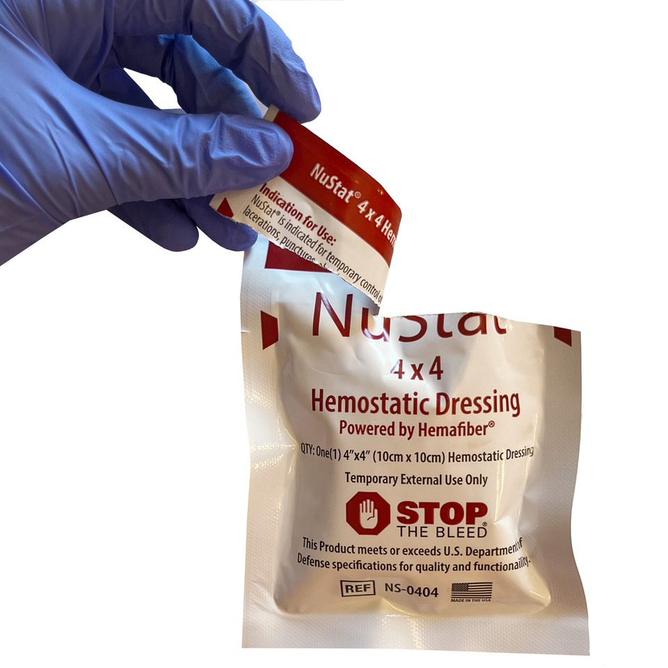 NuStat 4x4 Hemostatic Dressing, Single