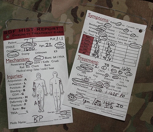 SOF MIST™ Casualty Treatment Card