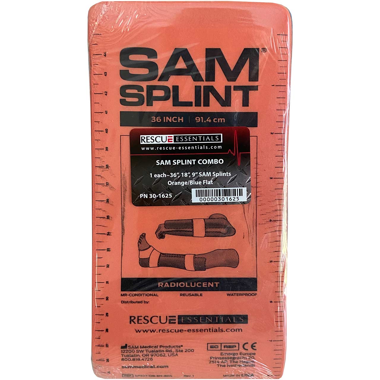 SAM Splint Variety Combo Pack (36", 18" and 9" Orange/Blue, Charcoal ...