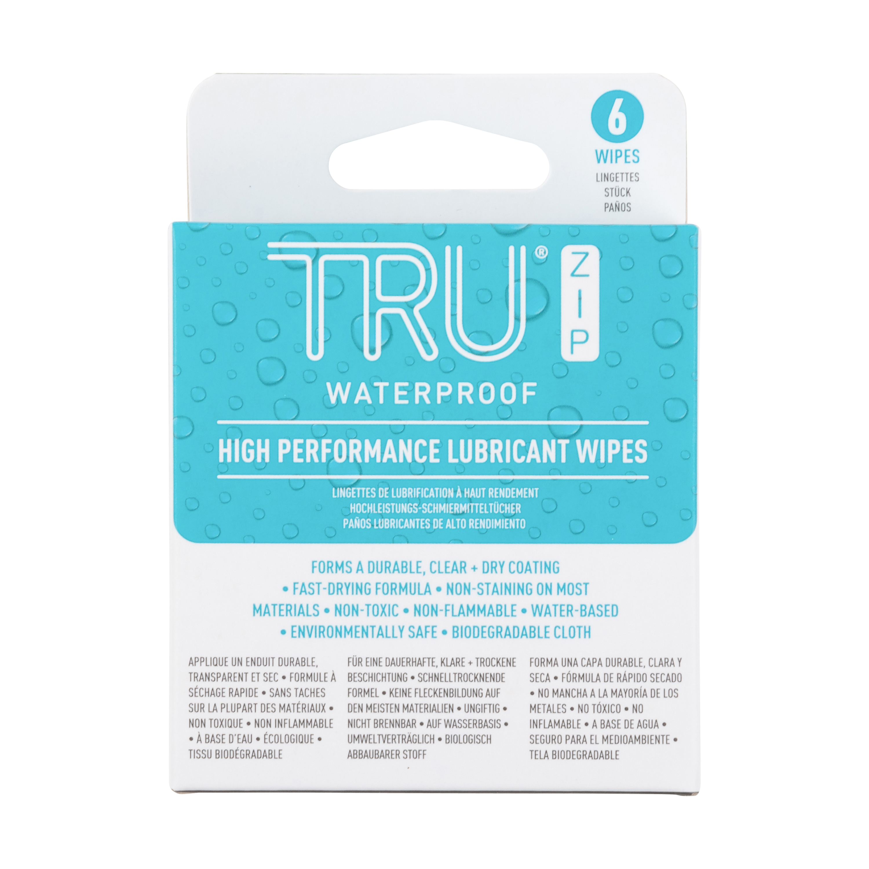 TRU® Zip High Performance Lubricant Wipes - 6 Pack