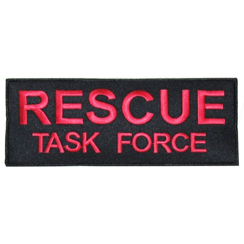 RESCUE TASK FORCE Patch (Red on Black, 3" x 8")