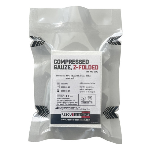 Rescue Essentials Compressed Gauze, Z-folded