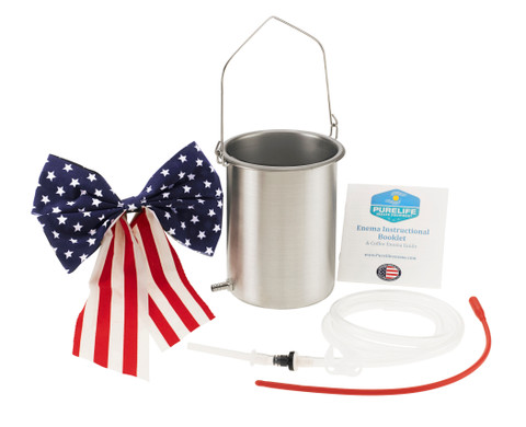 Stainless Steel Enema Bucket with Silicone Tubing