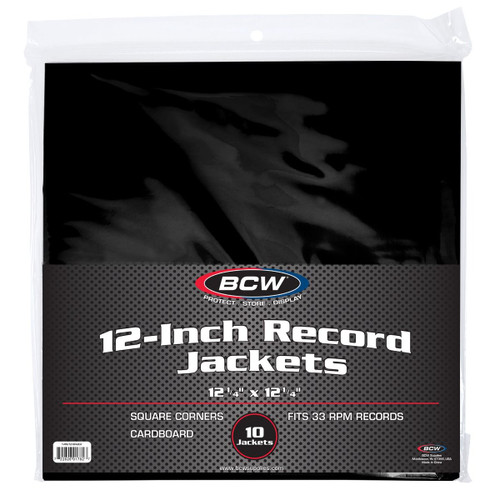 BCW 12" Vinyl Black Paper Cardboard Jacket (10 Pack)