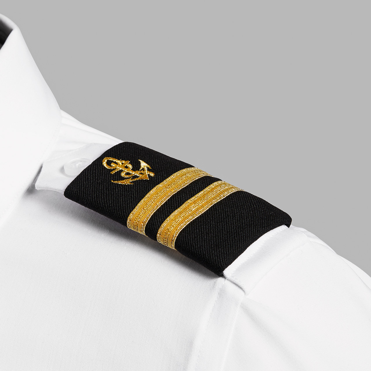 Epaulets - Black and Gold - 2 Stripe - Anchor - A Cut Above Uniforms