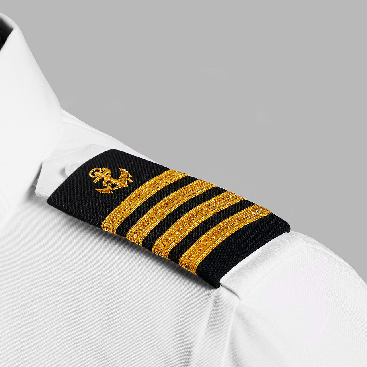 Epaulets - Black and Gold - 4 Stripe - Anchor - A Cut Above Uniforms