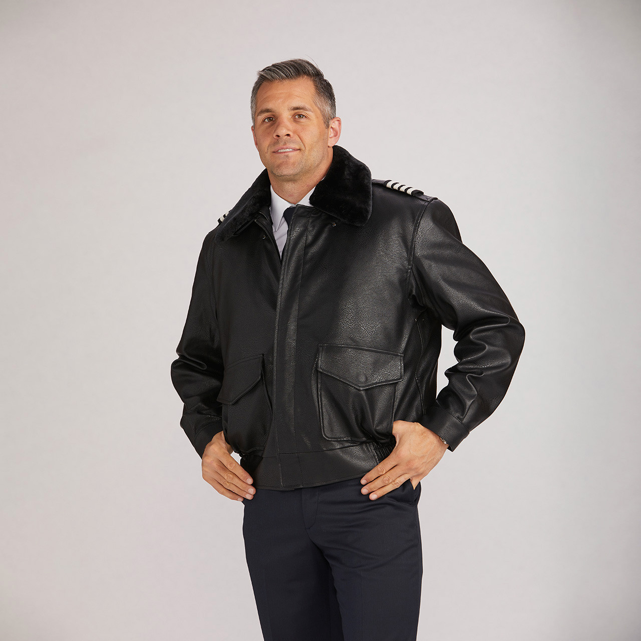 Citation Leather Pilot Jacket - Black - A Cut Above Uniforms
