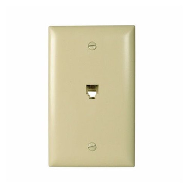 Modular Phone Jack Wall Plate Ivory 6P4C Conductor 5 Pack RJ11 RJ-11 ...