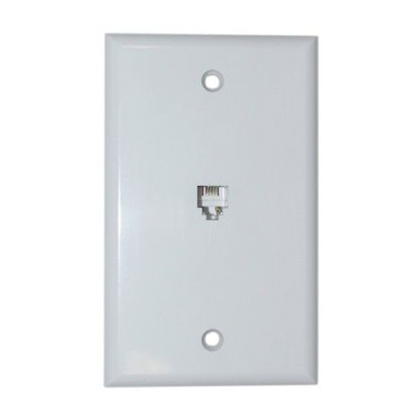 Modular Phone Jack Wall Plate White 6P4C Conductor 5 Pack RJ11 RJ-11 ...