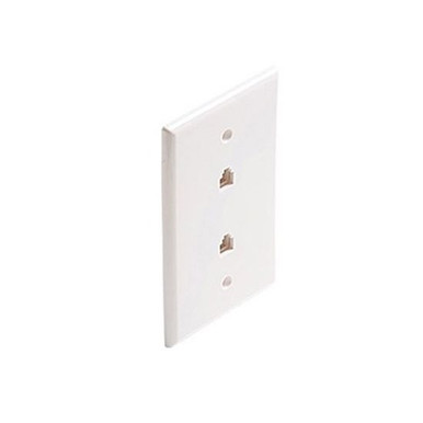 Eagle Dual Telephone Wall Plate White RJ12 6 Conductor Wire Jack 2 Port ...