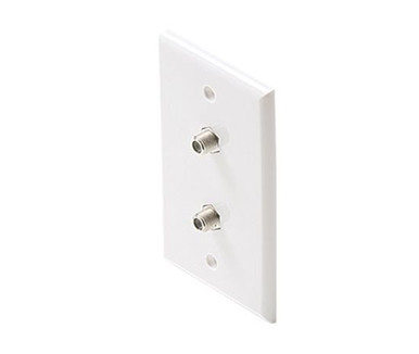 Eagle Dual F Type Wall Plate White Coaxial Cable F-81 Mount Video ...