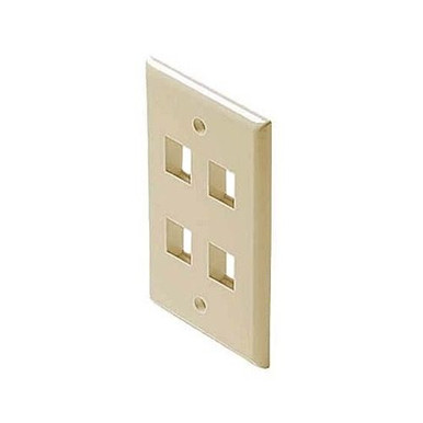 Eagle 4 Port Keystone Wall Plate Ivory QuickPort Flush Mount, Easy ...