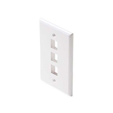 Eagle 3 Port Keystone Wall Plate White QuickPort Flush Mount, Easy ...