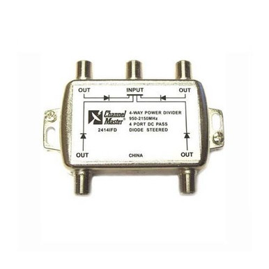 Channel Master 4 Way Power Splitter 2 GHz All 4 Port DC Passing Divider ...