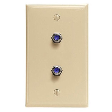 Eagle Dual F Type Wall Plate Ivory 3 GHz F-81 Coaxial Cable Video ...