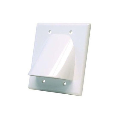 Eagle Dual Gang Bulk Cable Wall Plate White (2) Gang Multiple Flush ...