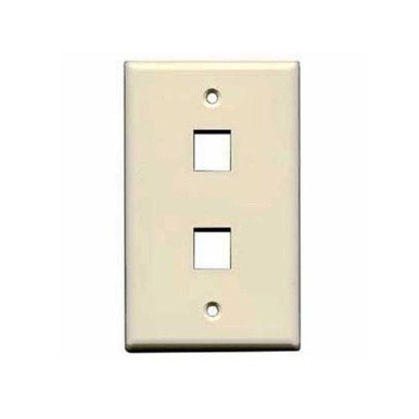 Channel Master 2 Port Keystone Wall Plate Almond QuickPort Flush Mount ...