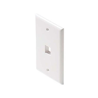 Steren 310-201WH White Keystone Wall Plate 1 Port Cavity Multi Media ...