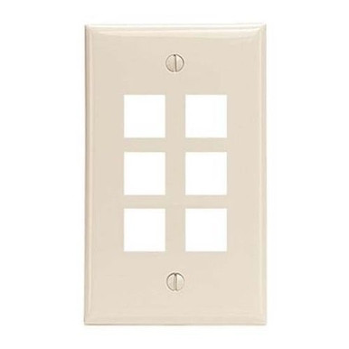 Channel Master AKFP6LA 6 Port Keystone Wall Plate Light Almond Multi ...
