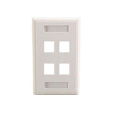 Channel Master 4 Port Cavity Wall Plate White Keystone QuickPort Labels ...