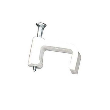Eagle Dual RG6 Coaxial Cable Clip White 100 Pack Nail In Cable Clips ...