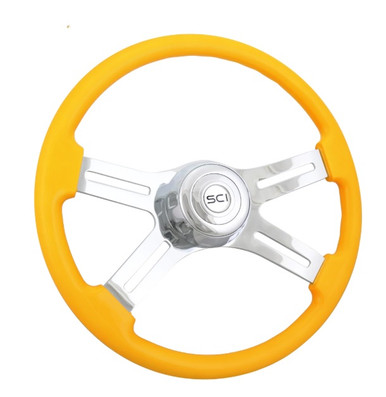18" Steering Wheel - Yellow - Mike's Chrome Shop