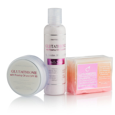 3pc Premium Face & Body Whitening Set w/ Glutathione, Rosehip, and ...