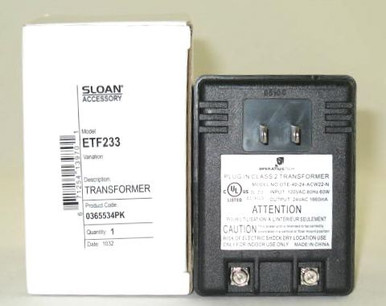 Sloan 0365534PK ETF-233 Faucet Power Adapter