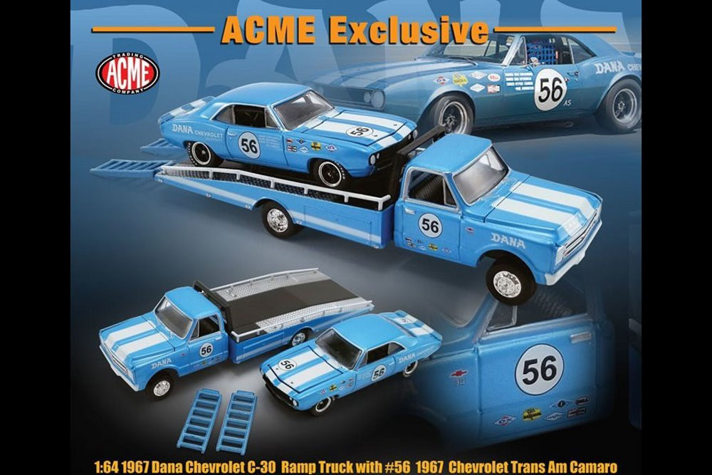 1967 Chevy C-30 Ramp Truck w/ 1970 Chevy Camaro #5 Greenlight 51345 - 1 ...