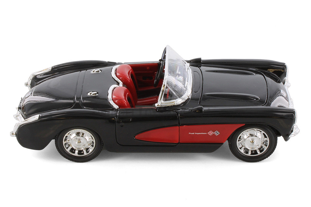 1957 Chevy Corvette Convertible, Black - Welly 29393 - 1/24 scale ...