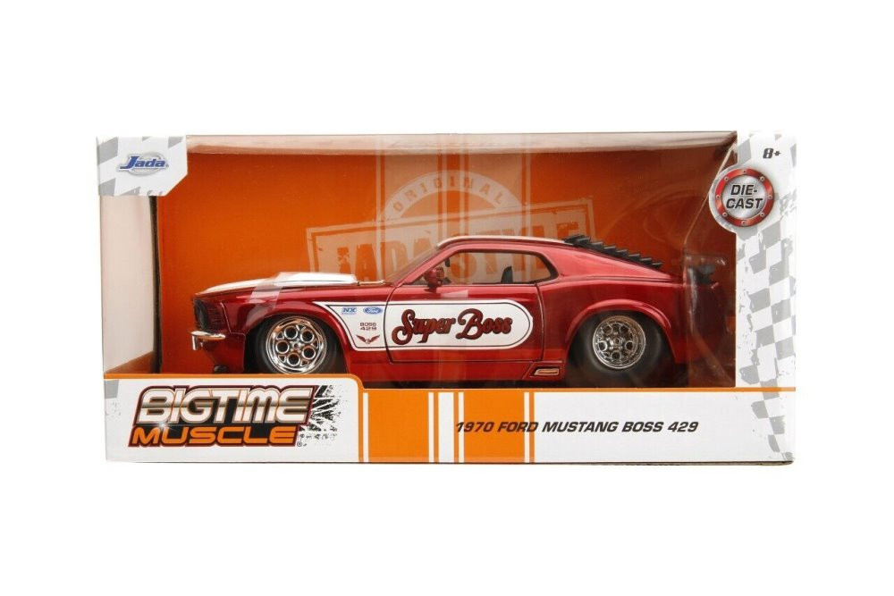 1970 Ford Mustang Boss 429, Candy Red - Jada Toys 34118 - 1/24 Scale ...