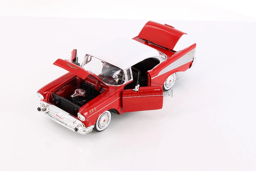 1957 Chevy Bel Air, Red - Showcasts 77228R - 1/24 Scale Diecast Model ...