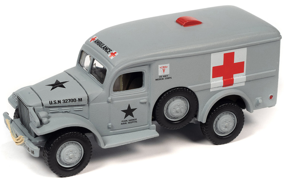 GMC WC54 Ambulance at Pearl Harbor, Gray - Johnny Lightning JLML008/48A ...