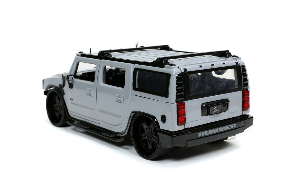 2003 Hummer H2 w/Extra Wheels, Gray - Jada Toys 32310 - 1/24 Scale ...