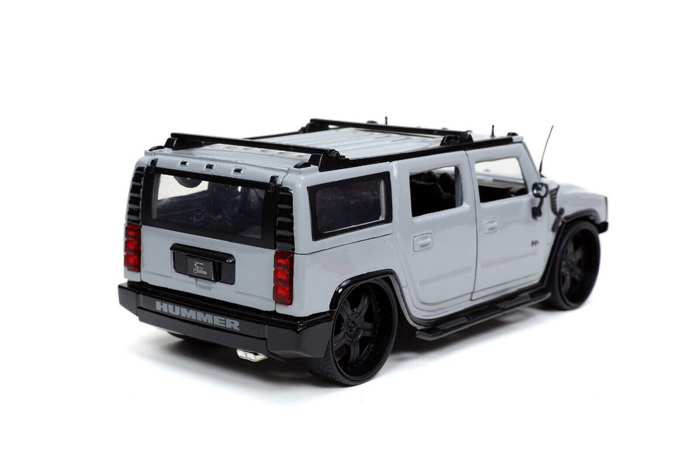2003 Hummer H2 w/Extra Wheels, Gray - Jada Toys 32310 - 1/24 Scale ...