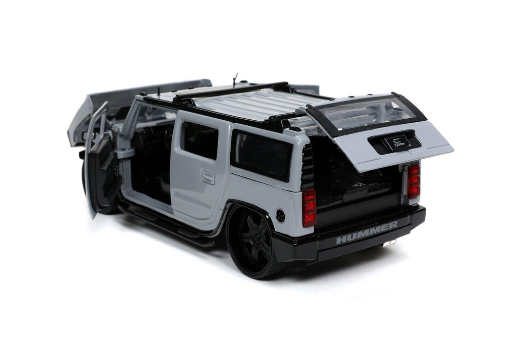 2003 Hummer H2 w/Extra Wheels, Gray - Jada Toys 32310 - 1/24 Scale ...