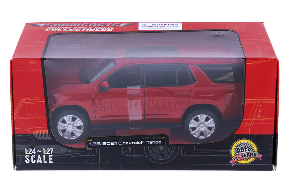 2021 Chevy Tahoe, Red - Showcasts 38533R - 1/26 Scale Diecast Model Toy ...