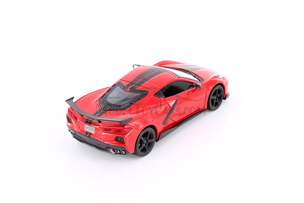 2020 Chevy Corvette Stingray Coupe, Red w/Black Stripes - Showcasts ...