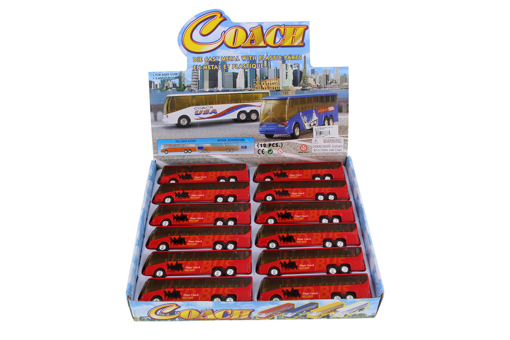 Big Coach Bus, Red - Showcasts 9803DBG - 6 Inch Scale Set of 12 Diecast ...