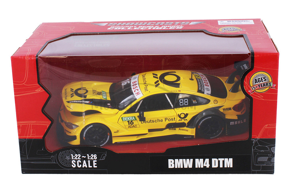 BMW M4 DTM, Yellow - Showcasts 68256YL - 1/24 Scale Diecast Model Toy ...