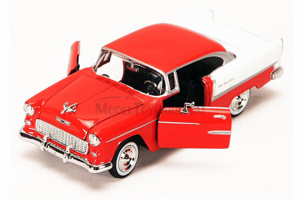1955 Chevy Bel Air Hardtop, Red & Green - Showcasts 77229D - 1/24 Scale ...
