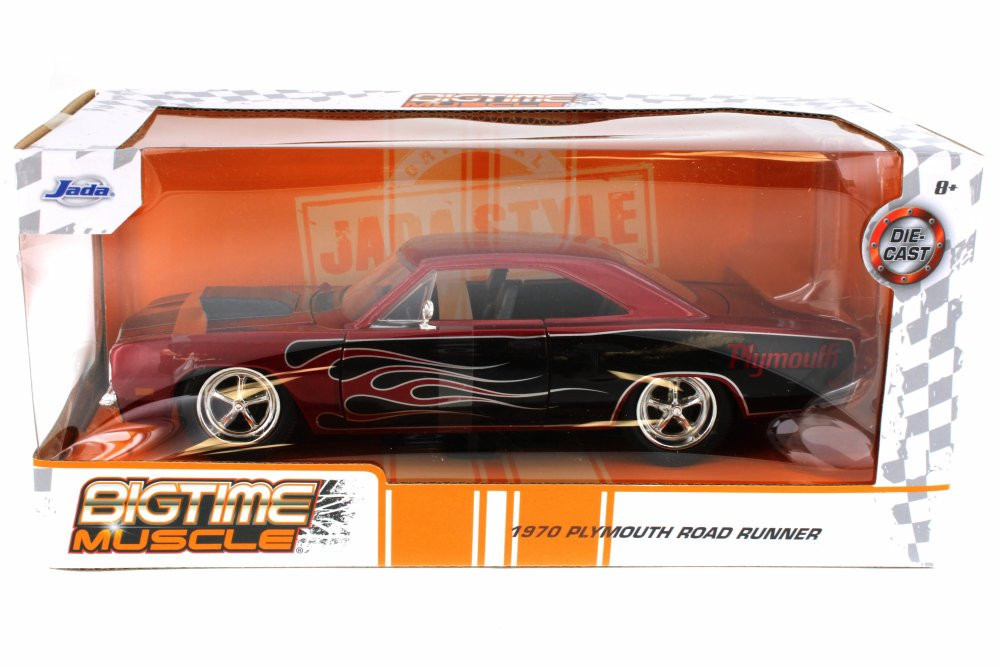 1970 Plymouth RoadRunner, Candy Red w/Flames - R-22923 - 1/24 scale ...
