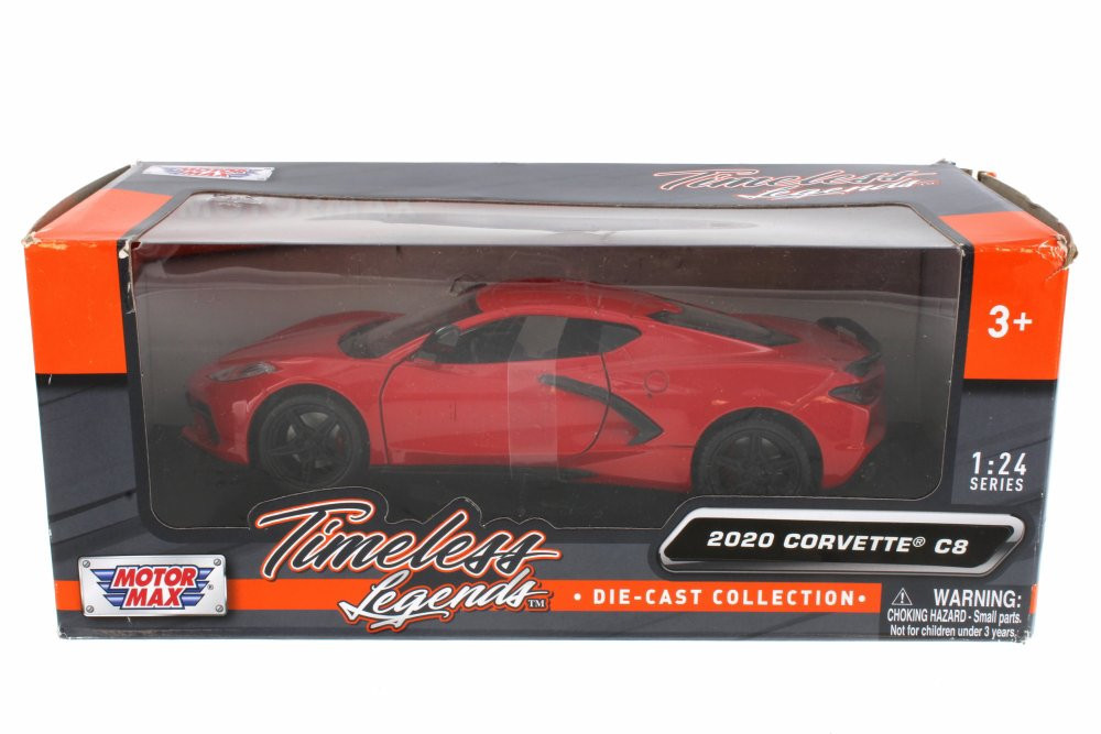 2020 Chevy Corvette C8 Stingray, Red - R-22888 - 1/24 scale Diecast Model Toy Car - ModelToyCars.com