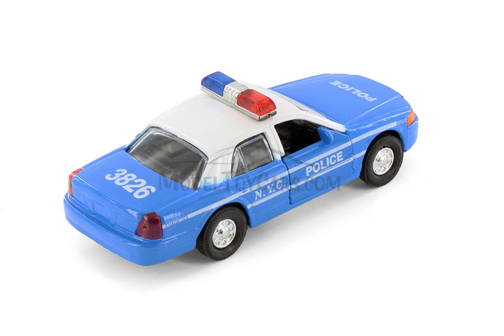 NYC Police Car, White/Black/Blue - Showcasts 9985DNY/3 - 5" Scale Set ...