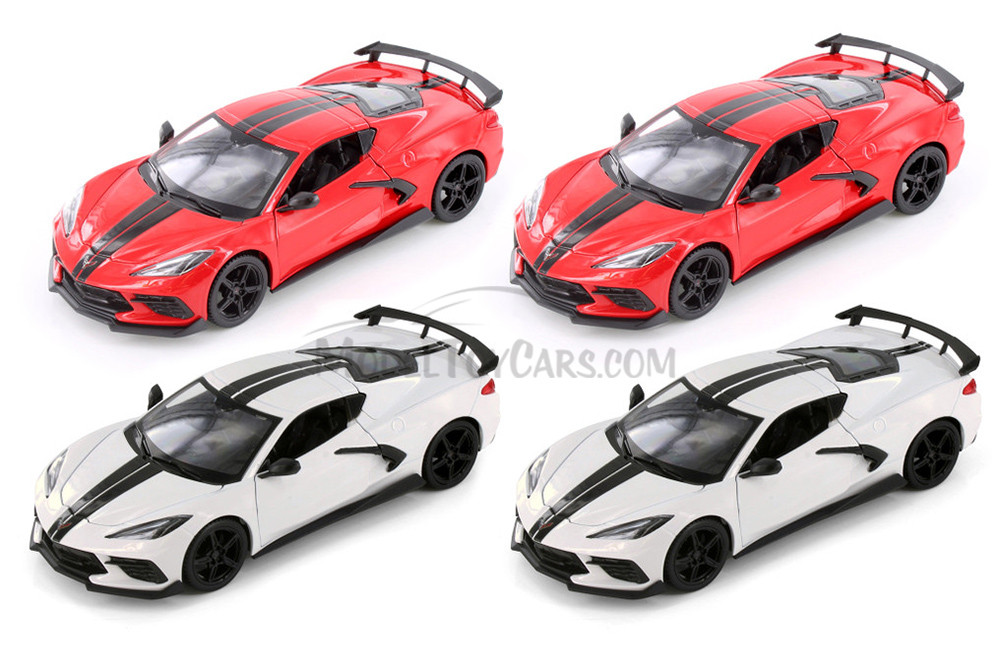 2020 Chevy Corvette Stingray Coupe, Red & White - Showcasts 37534 - 1/ ...