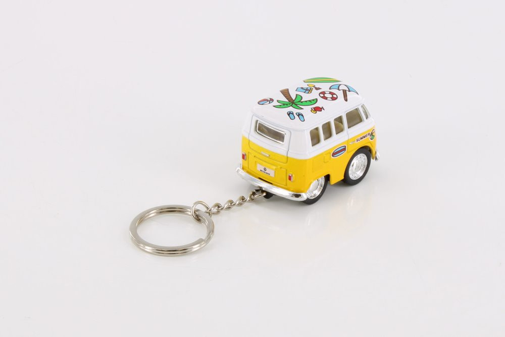 Volkswagen Little Van Key Chain with Summer Décor, Yellow - Kinsmart ...