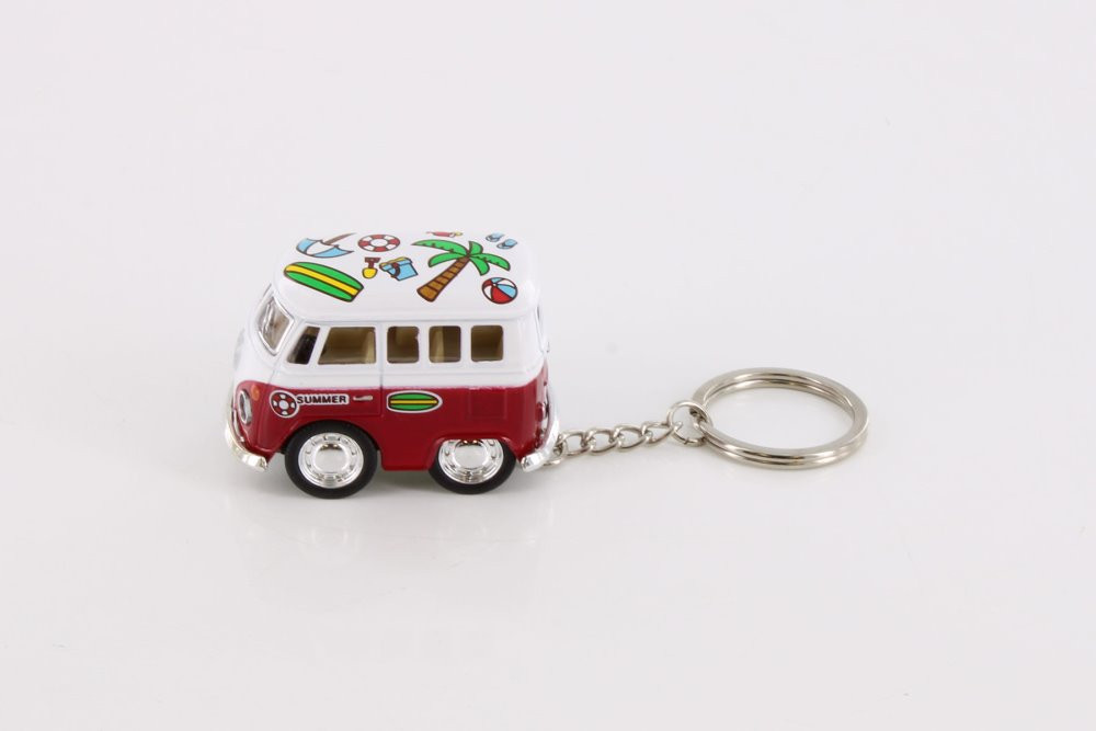 Volkswagen Little Van Key Chain with Summer Décor, Red - Kinsmart ...
