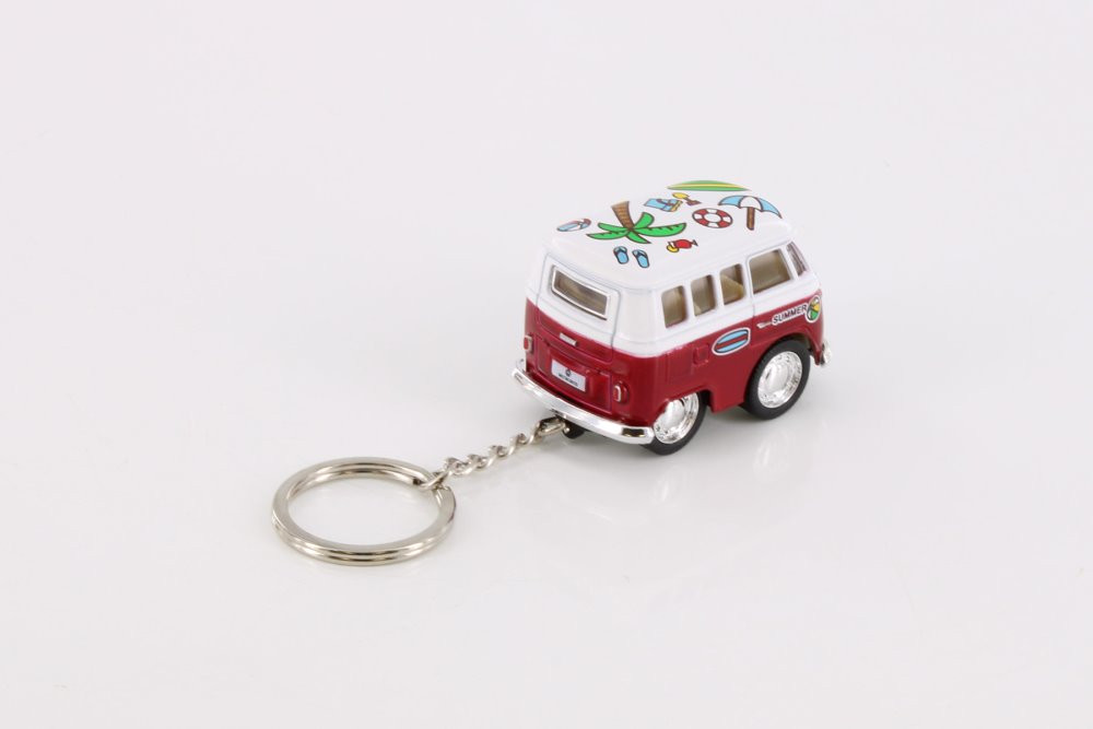 Volkswagen Little Van Key Chain with Summer Décor, Red - Kinsmart ...